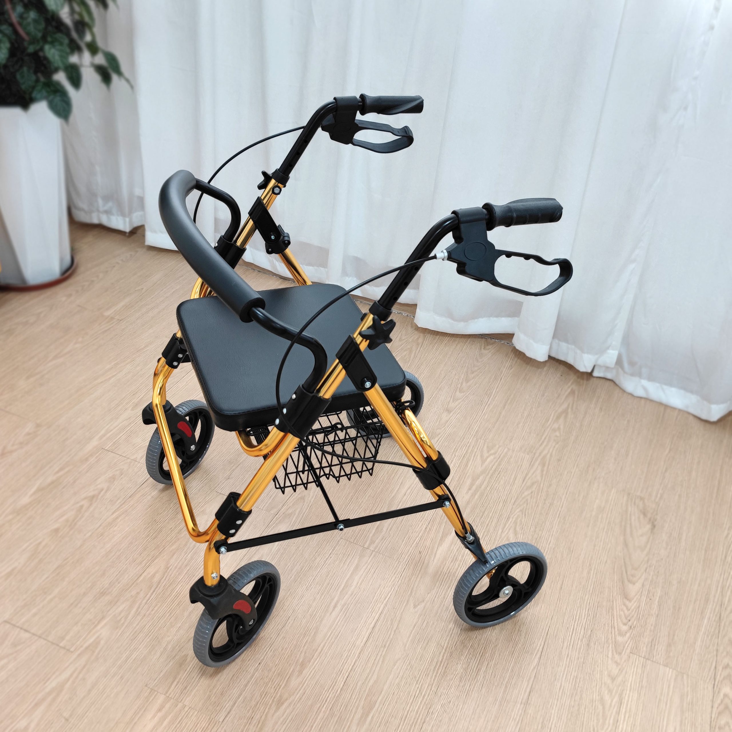 Aluminum walker rollator wholesale lightweight folding 4 wheels for ...