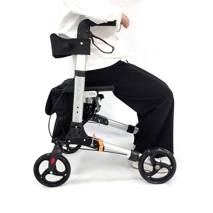 Aluminum rollator custom logo lightweight folding 4 wheels