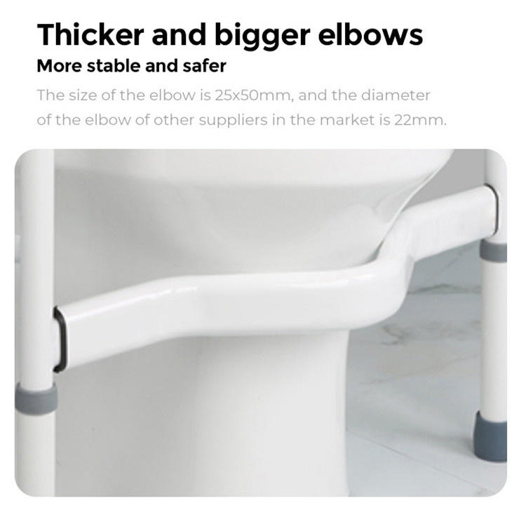 Height adjustable safety rails toilet frame patient standing for the ...