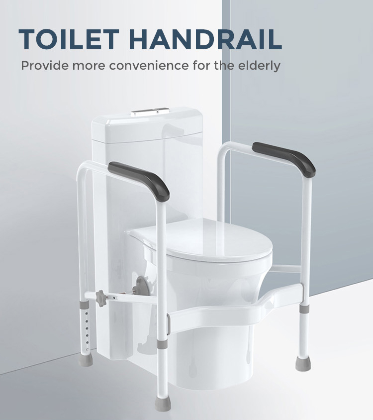 Height adjustable safety rails toilet frame patient standing for the ...