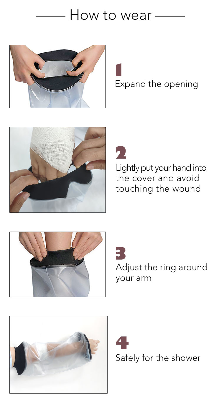 Waterproof shower arm cast cover reusable wound bandage protector ...
