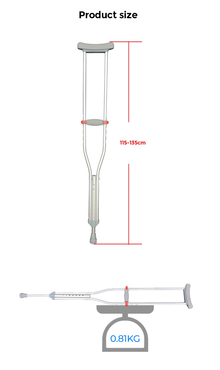 Wholesale medical aluminum under arm axillary crutches for disabled