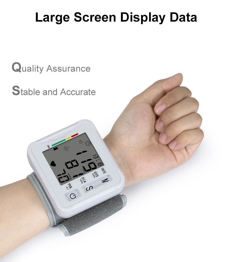 Digital blood pressure monitor smart portable wrist arm bp rechargable ...