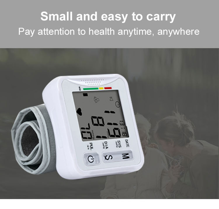 Digital blood pressure monitor smart portable wrist arm bp rechargable ...