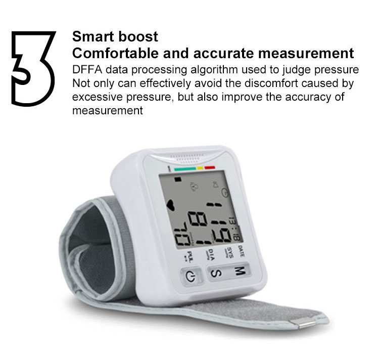 Digital blood pressure monitor smart portable wrist arm bp rechargable ...