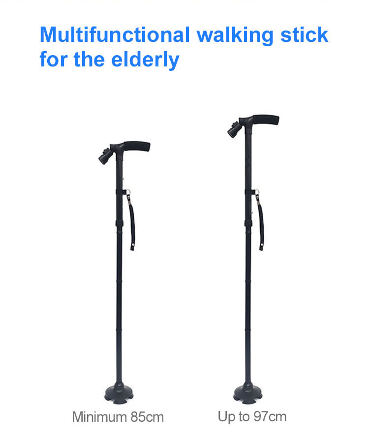 Wholesale folding walking sticks with LED Lights custom logo aluminium ...