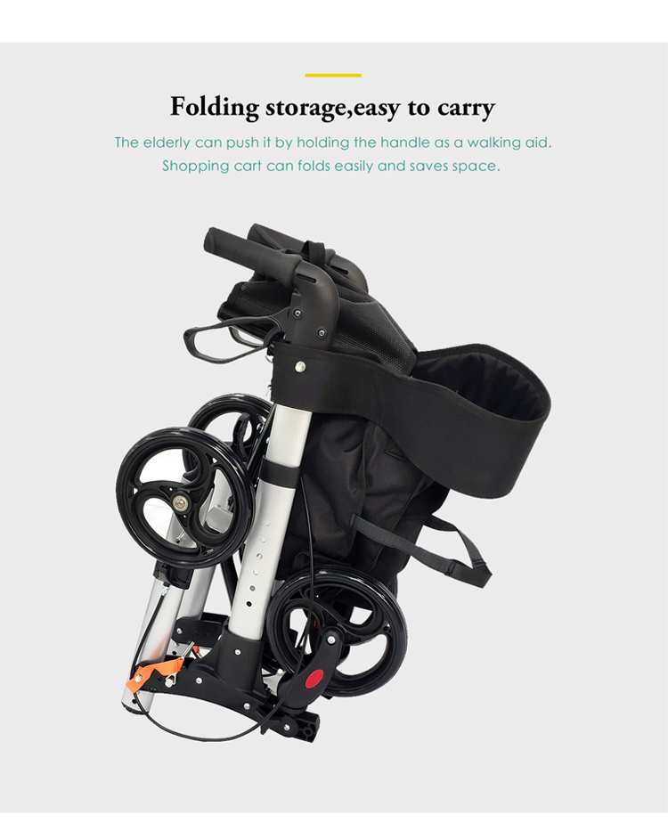 Aluminum rollator custom logo lightweight folding 4 wheels