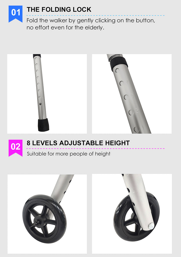 Custom walking aids aluminium lightweight folding walking frame for the ...