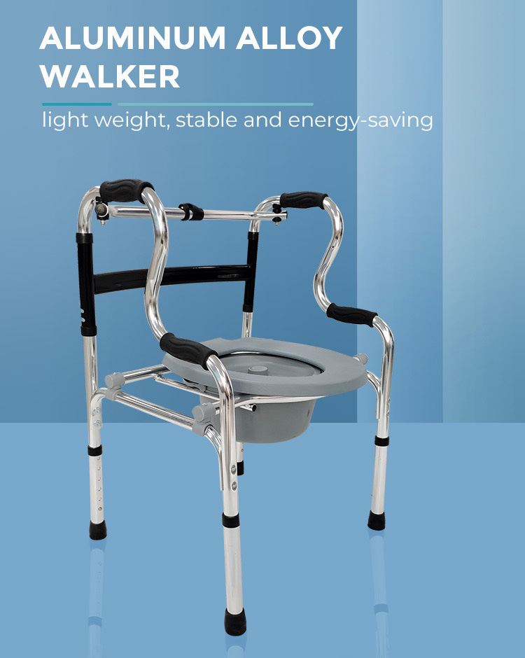 Custom walking aids elderly aluminium lightweight folding walking frame ...