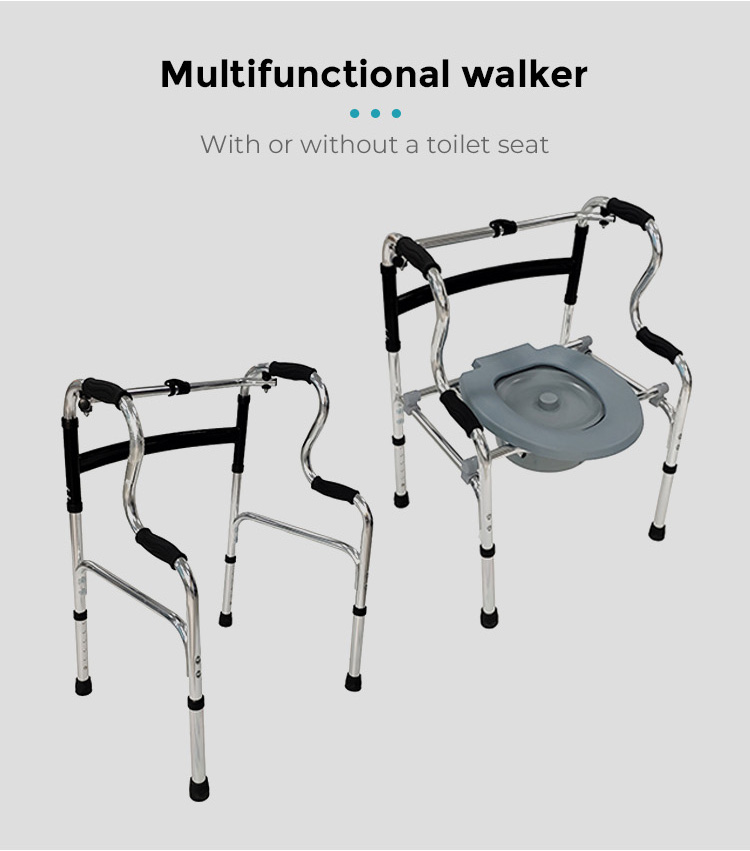 Custom walking aids elderly aluminium lightweight folding walking frame ...