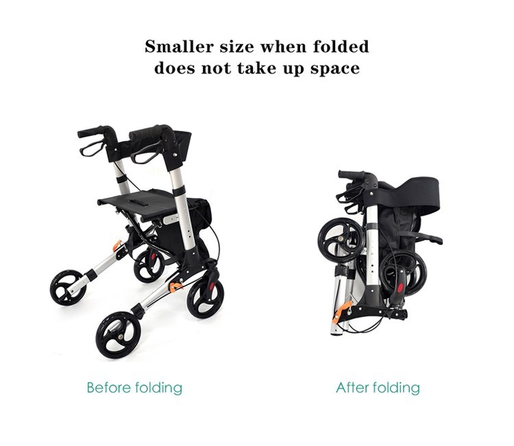 Multi-Functional Folding Rollator with Seat - Versatile for Indoor and ...
