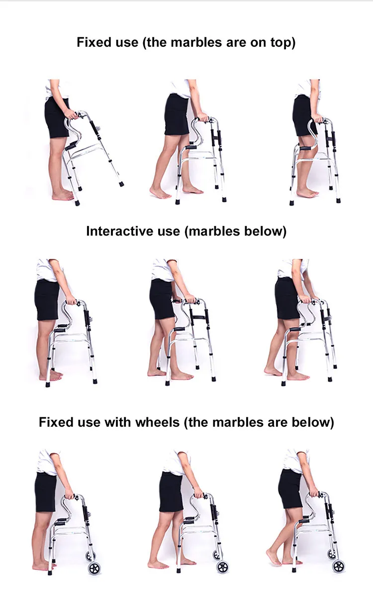 Lightweight Aluminum Elderly Walking Aid with Adjustable Height and ...